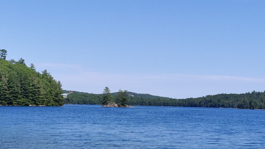 Human-caused forest fire on OSA Lake in Killarney Provincial Park ...